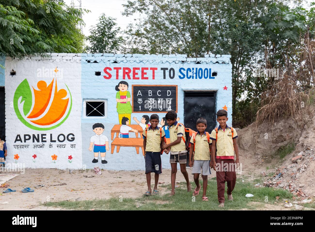Noida, Uttar Pradesh/India - September 2019 : Poor Students from rural ...
