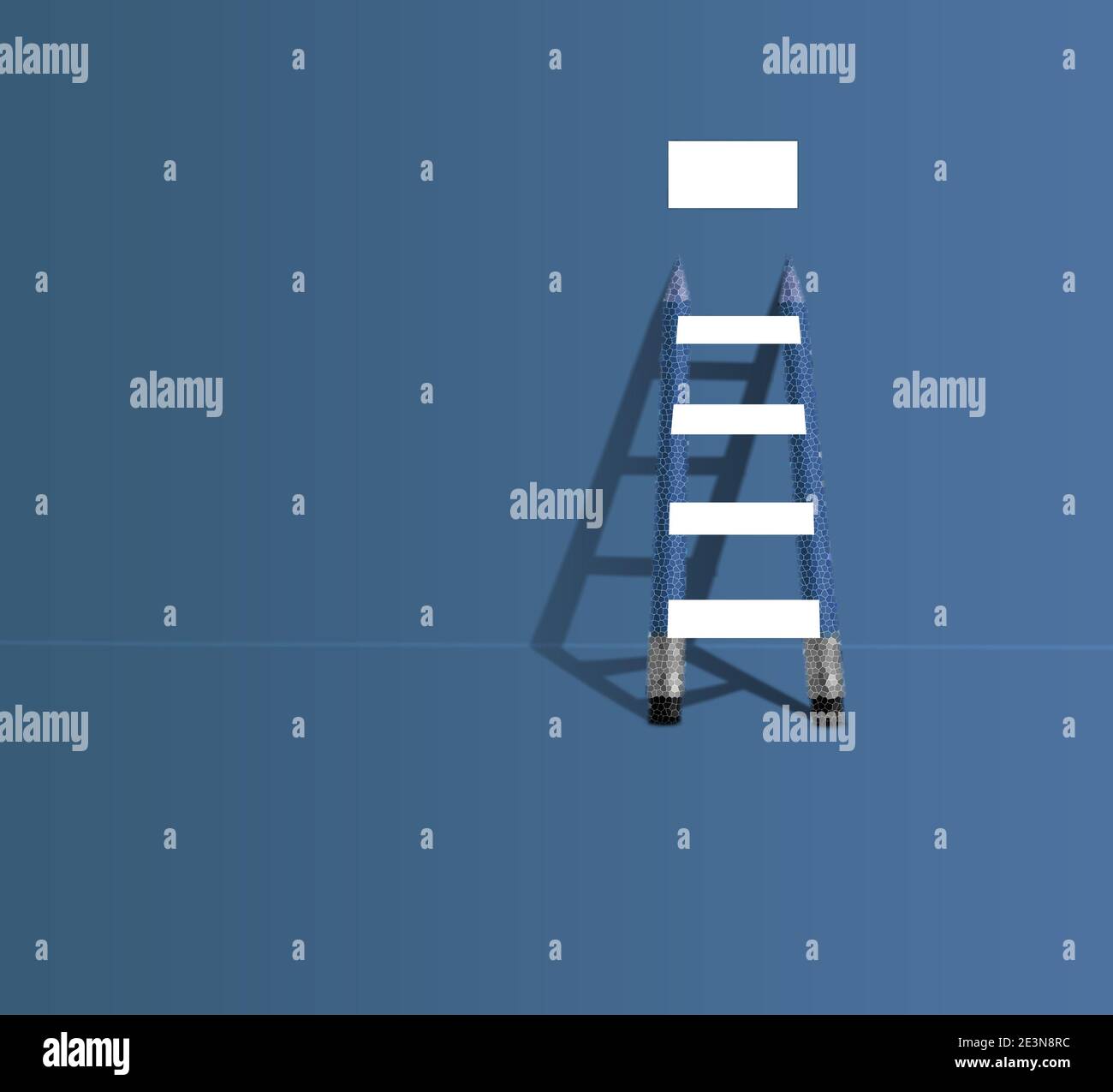 ladder made by pencil and white banner. steps to success concept Stock ...
