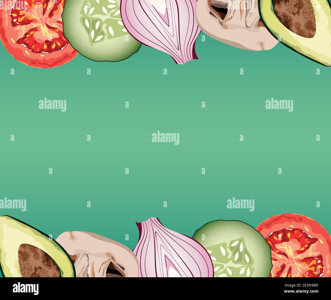 vegetarian healthy food frame with vegetables vector illustration ...