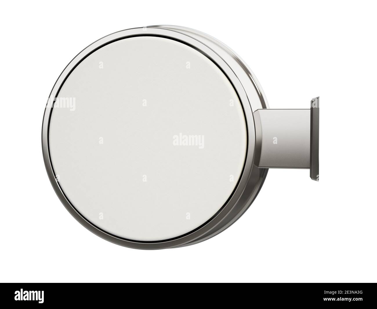 Blank round signboard isolated on white background. 3D illustration ...