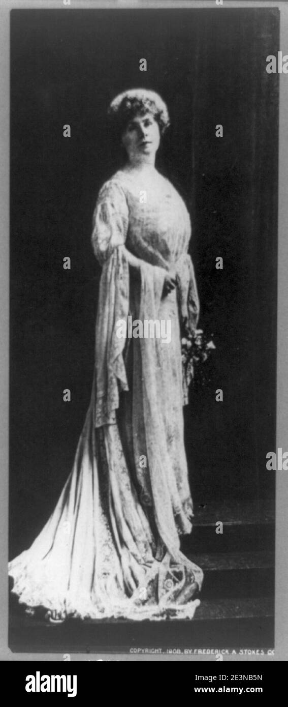 Marie Corelli, full-length portrait, standing, facing right Stock Photo ...