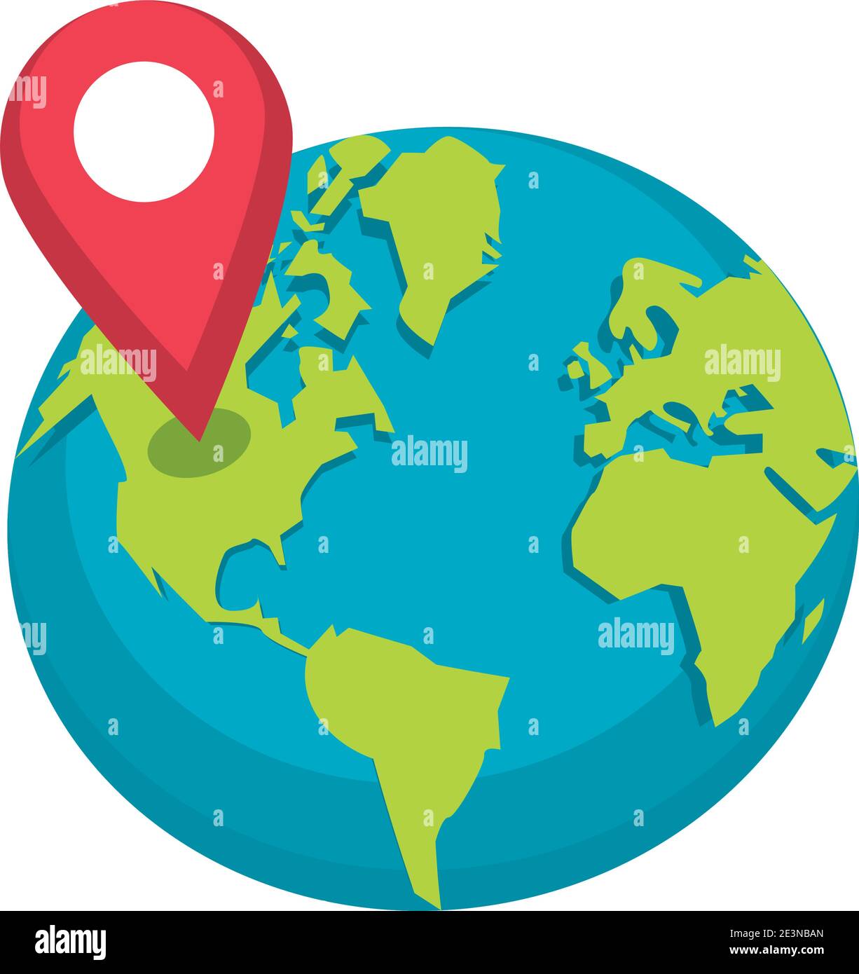 world planet earth with pin location vector illustration design Stock ...