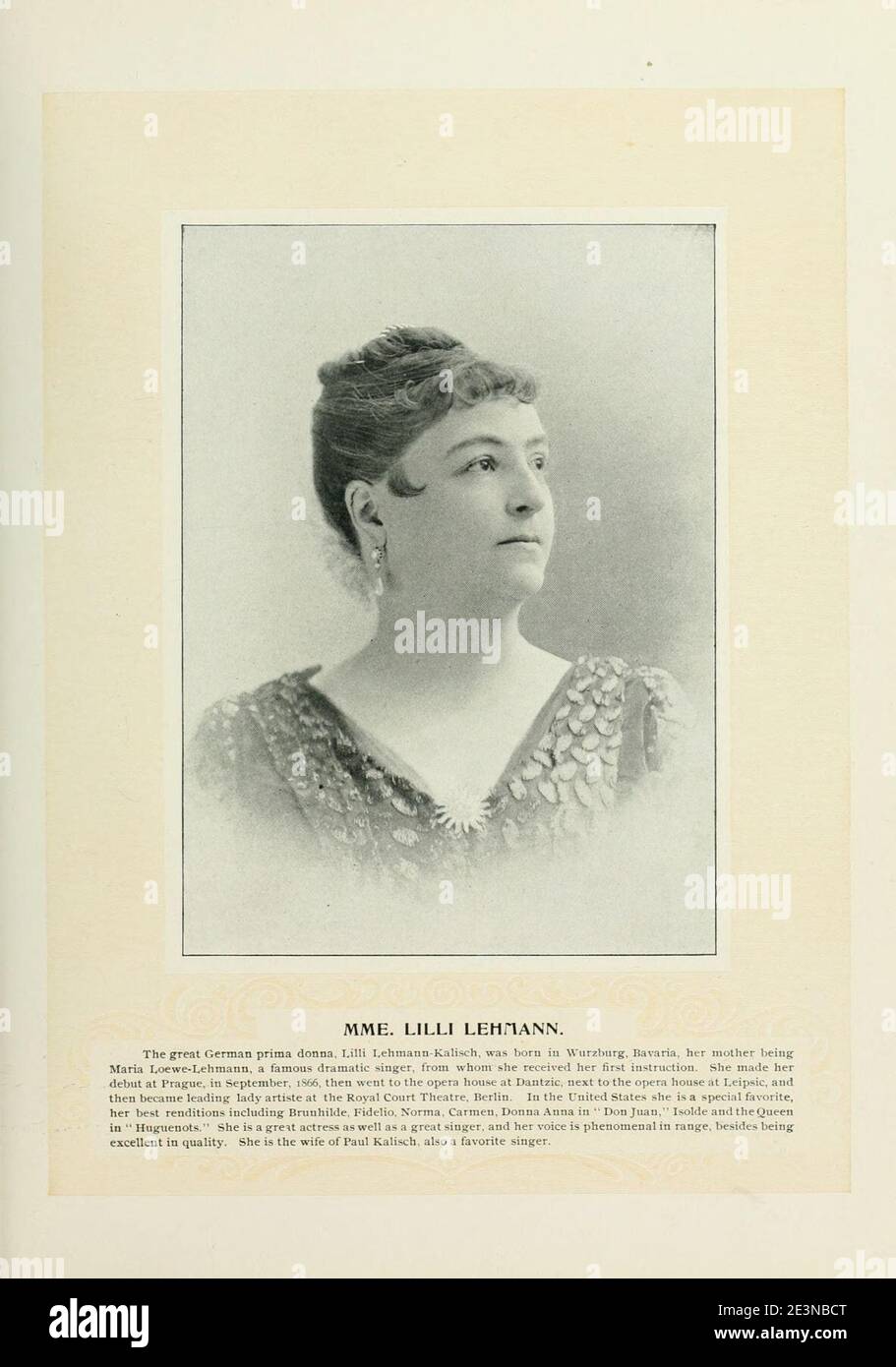 Marie Burroughs Art Portfolio 228 - Lilli Lehmann Stock Photo - Alamy