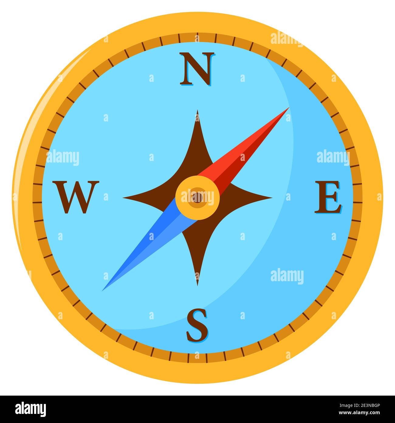 Compass symbol on white background Stock Photo - Alamy