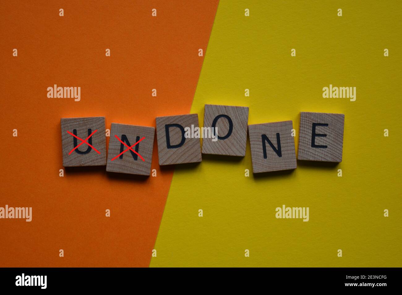 Undone, with prefix Un crossed out, leaving the positive word Done ...