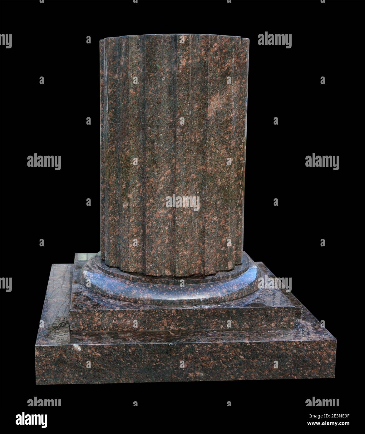 Base of the granite column. Isolated on black Stock Photo - Alamy