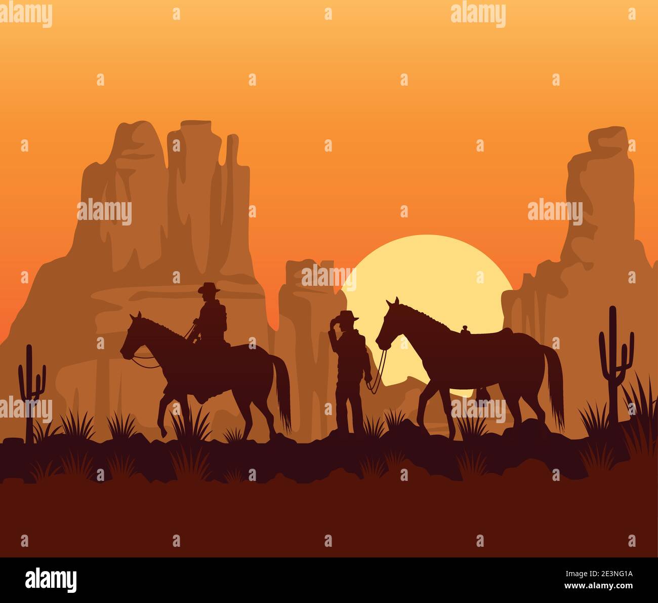 Western Scene Silhouette