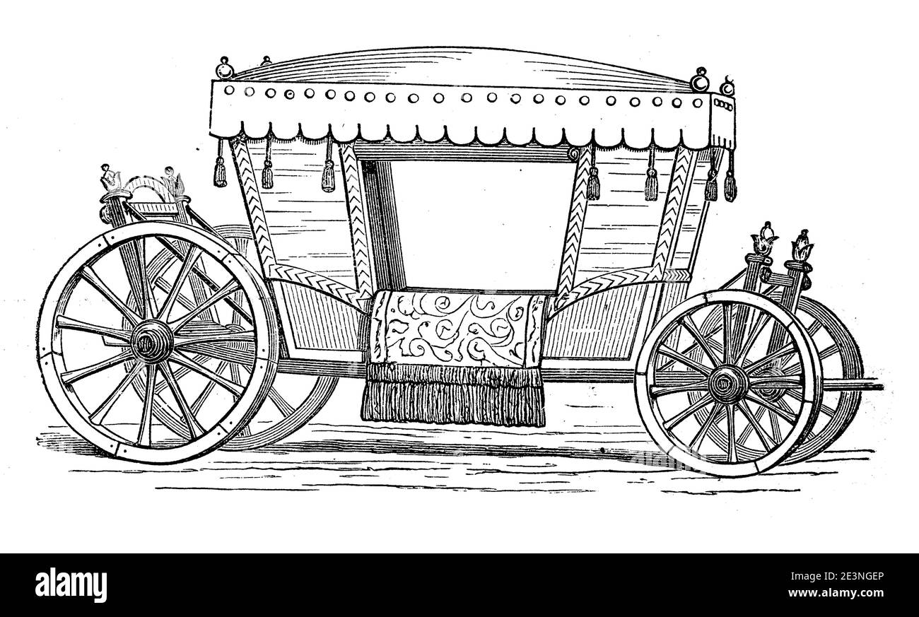 Carriage, from the period 1610 - 1660, illustration from 1880 / Kutsche ...