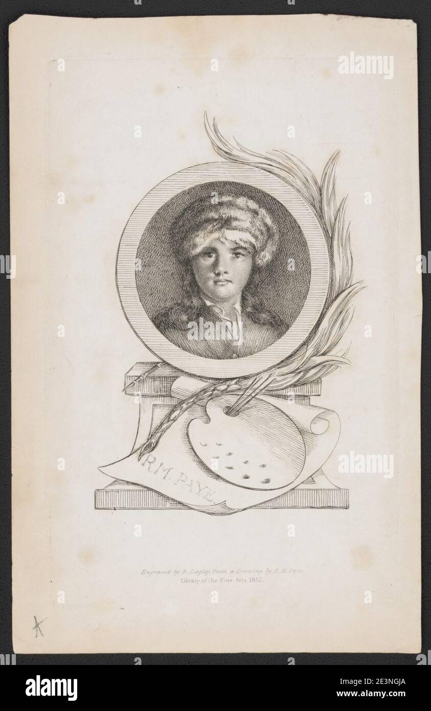 Maria Cosway, bust portrait, facing front, in medallion on pedestal ...