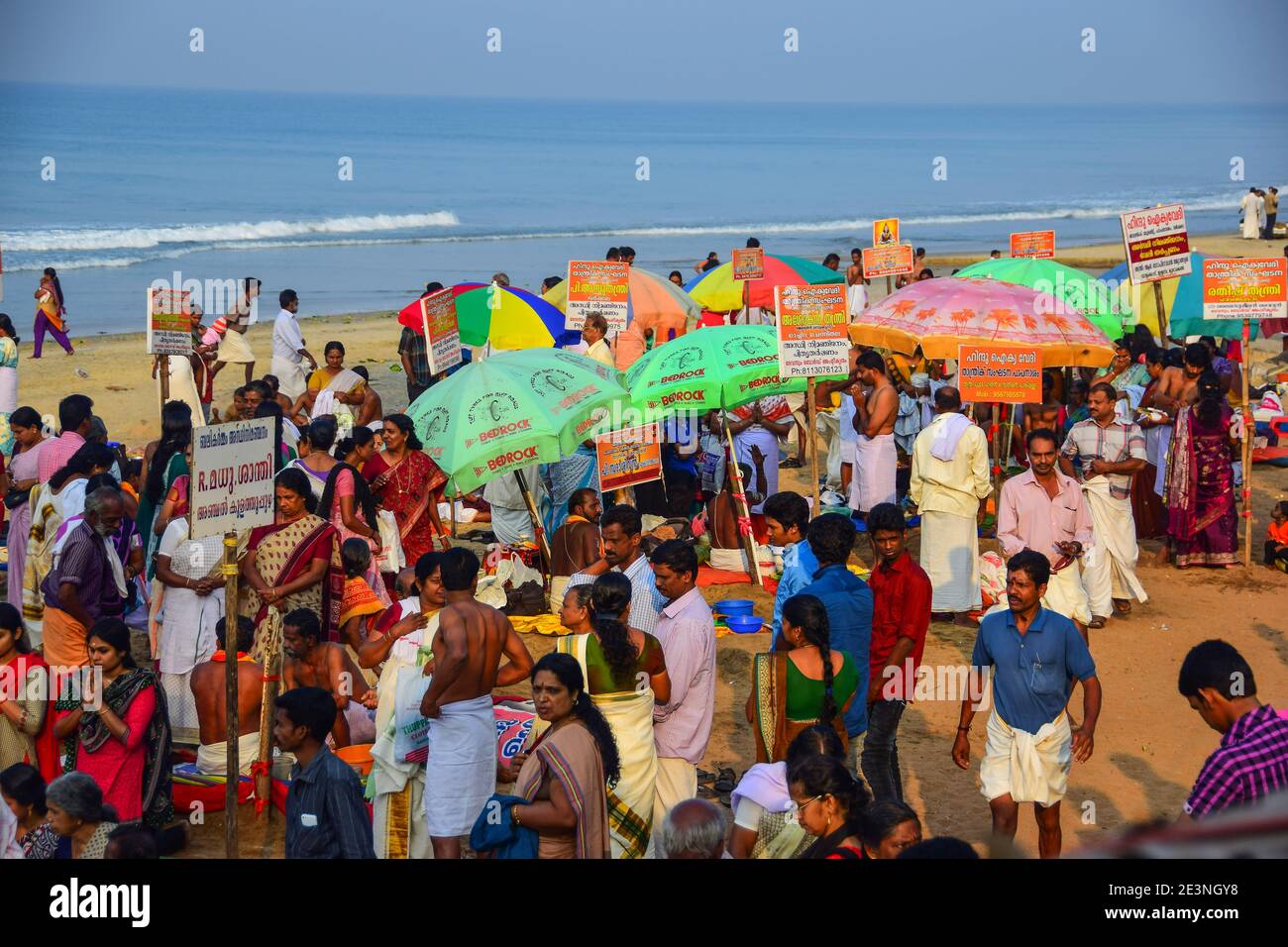 Hindu Ritual, washing away sins, Pilgrimage, Varkala Beach, Varkala ...