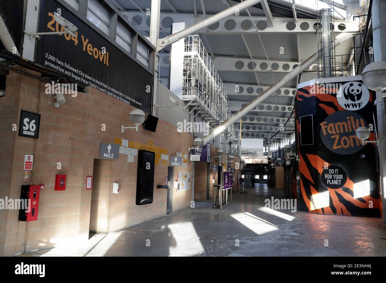 A view of the empty concourse before the Sky Bet League One match at ...