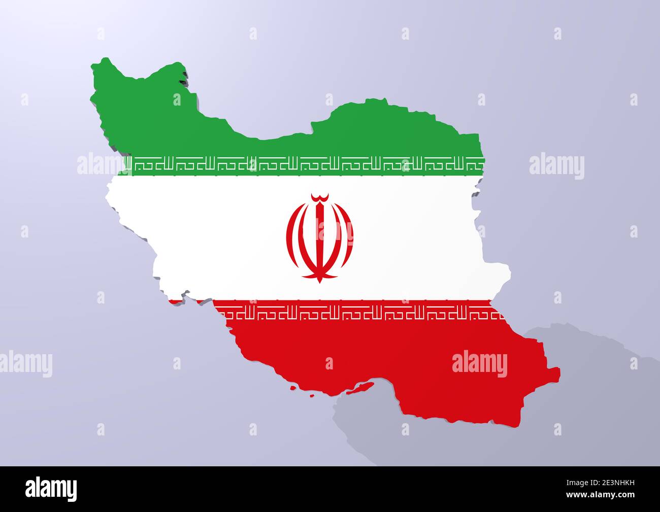 A 3d rendering of an map of Iran Stock Photo - Alamy