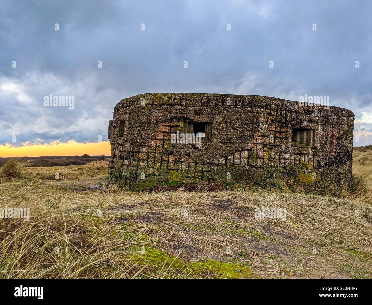 A derelict World War 2 pillbox bunker of FW3 Type 24 on England's east ...