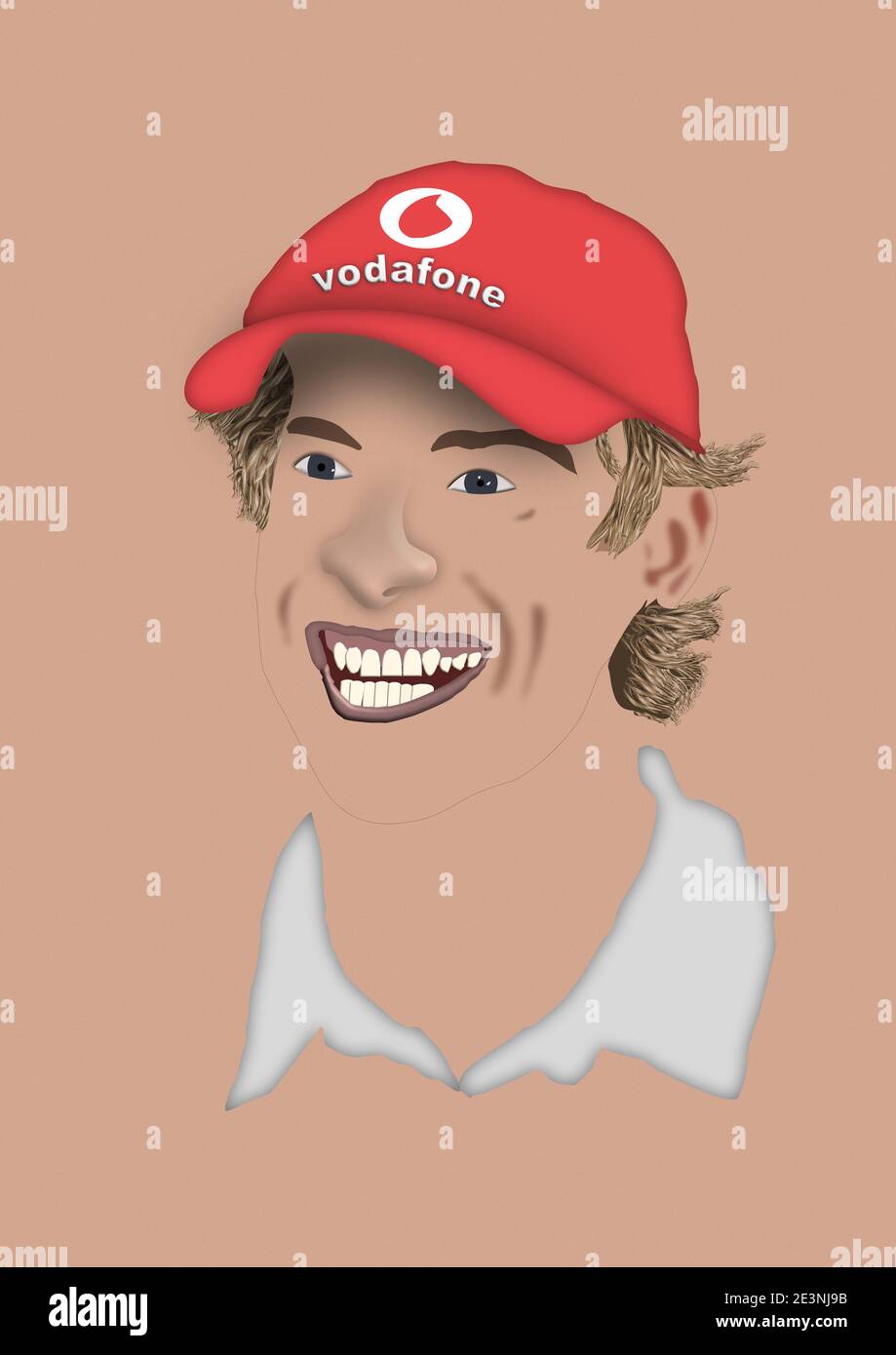 Jenson Button portrait illustration Stock Photo - Alamy