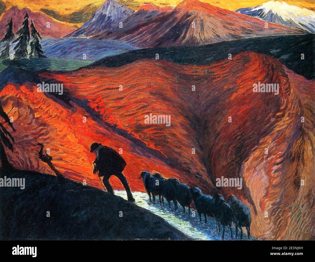 Marianne von Werefkin - Man with Flock of Sheep Stock Photo - Alamy