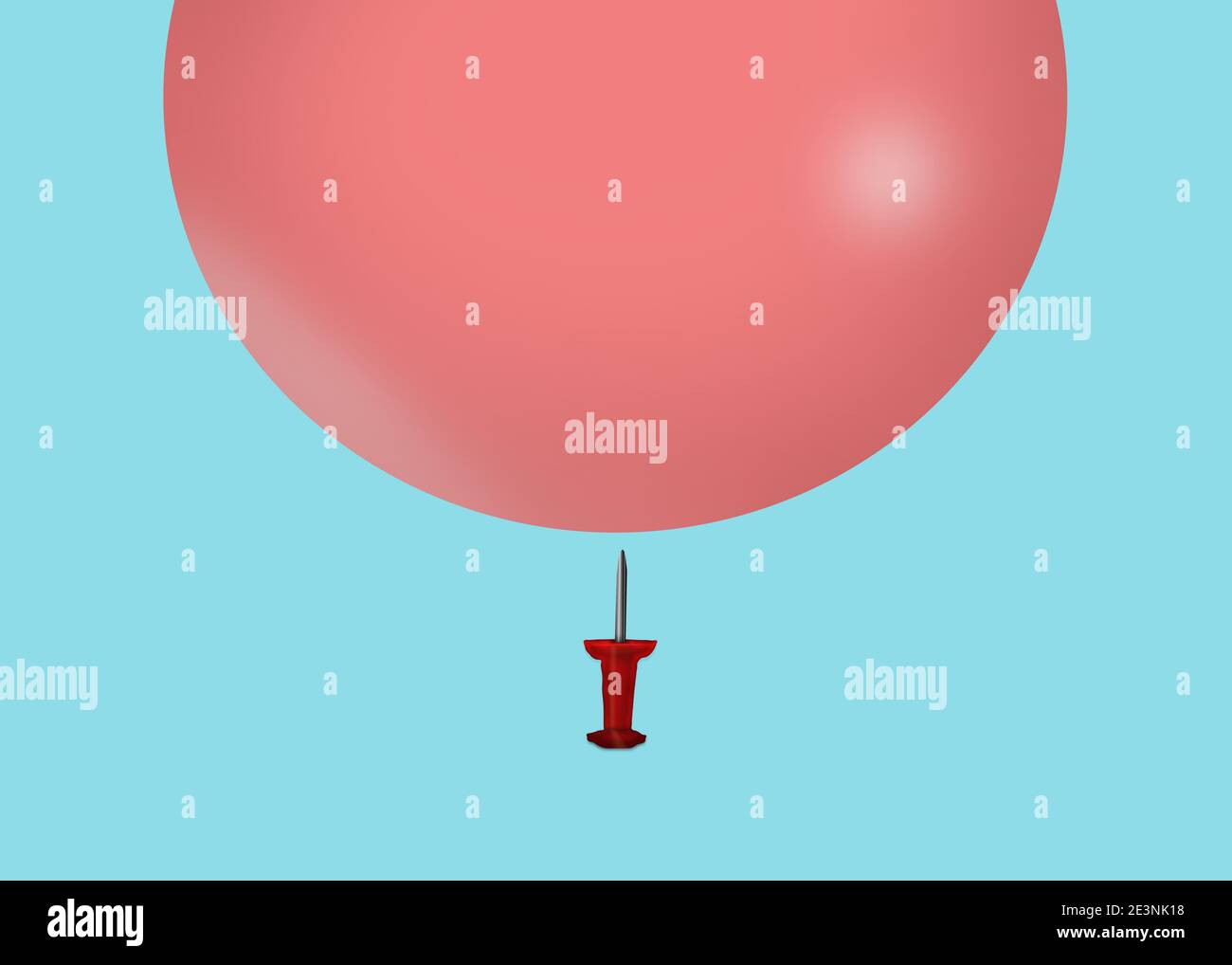 push pin close to balloon. Business risk concept. conceptual design of ...