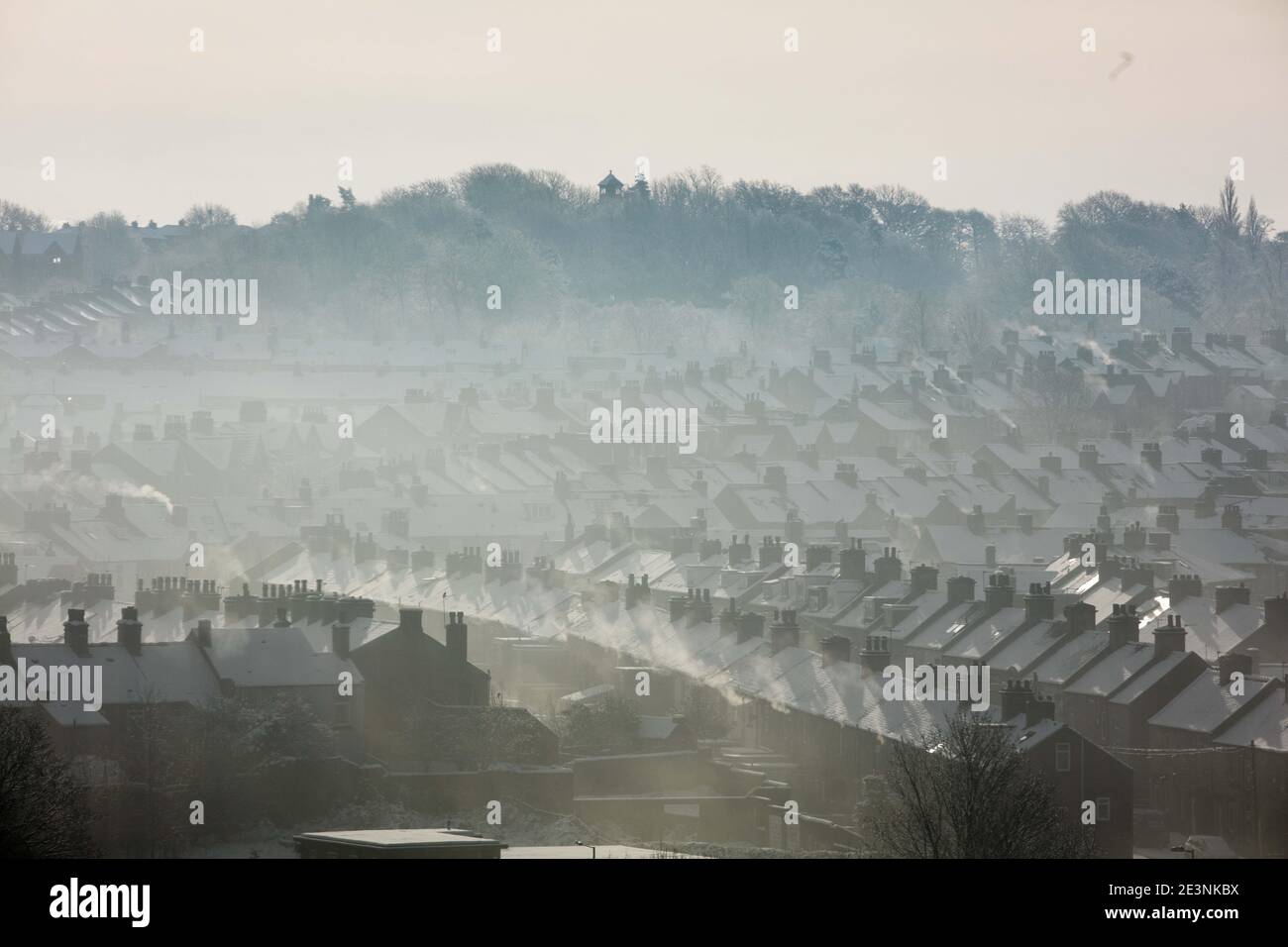 Snow covered rooftops in Barnsley, South Yorkshire Stock Photo - Alamy
