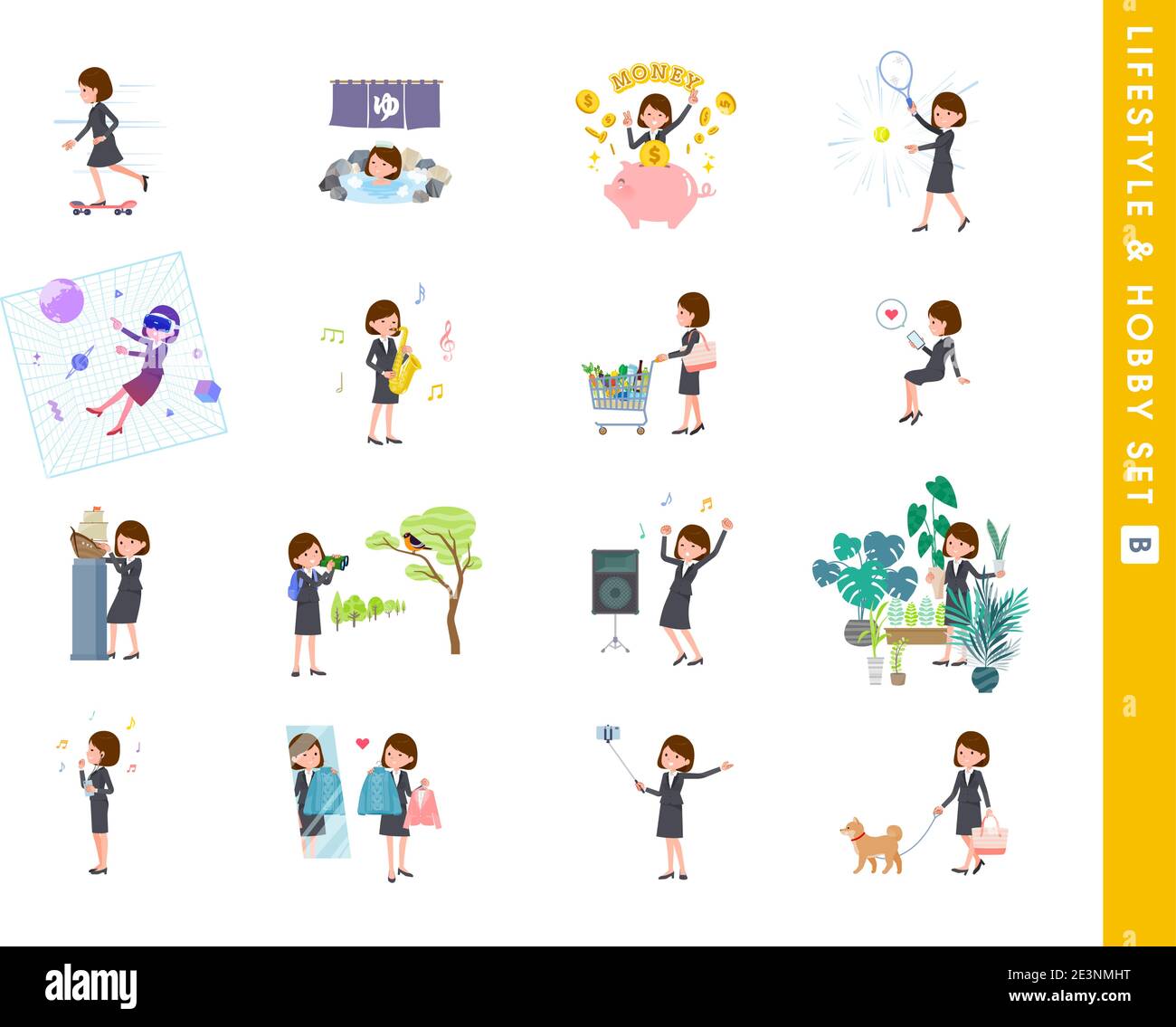 A set of women about hobbies and lifestyle.type B.It's vector art so ...