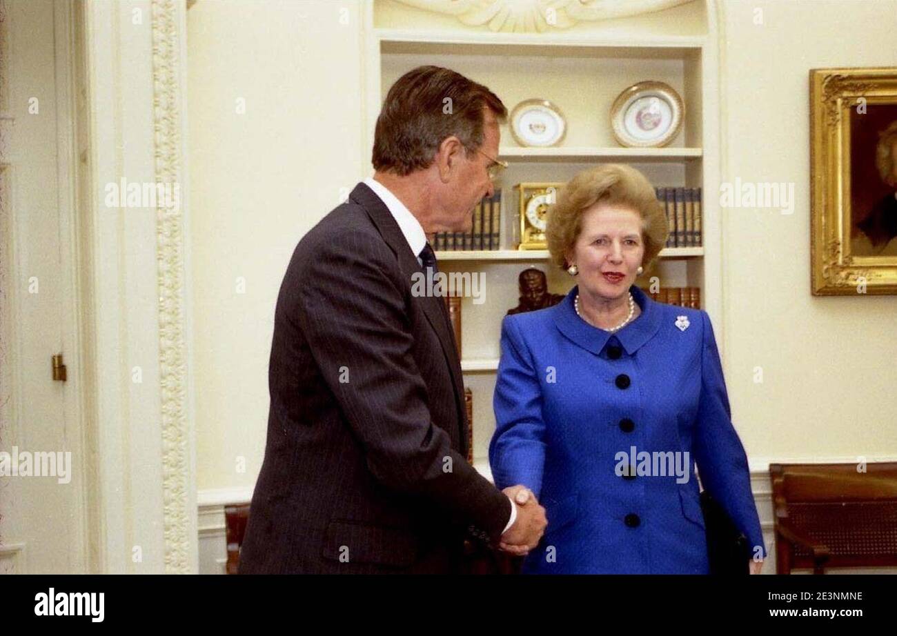 Margaret thatcher and george bush hi-res stock photography and images ...