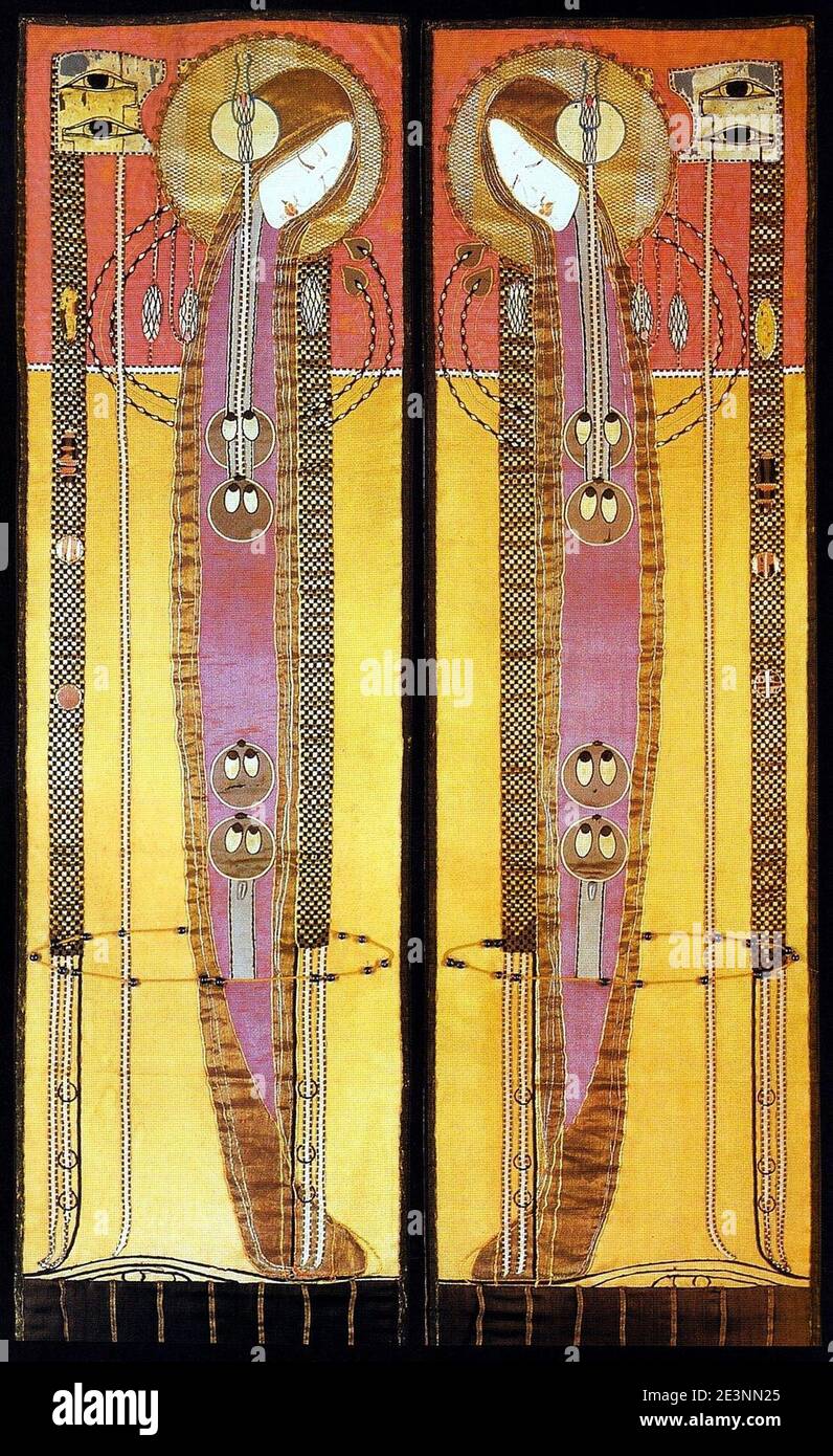 Margaret MacDonald - Embroidered Panels 1902 Stock Photo - Alamy