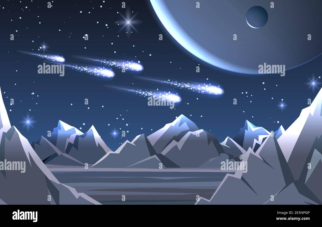 Space planet surface landscape Stock Vector Image & Art - Alamy