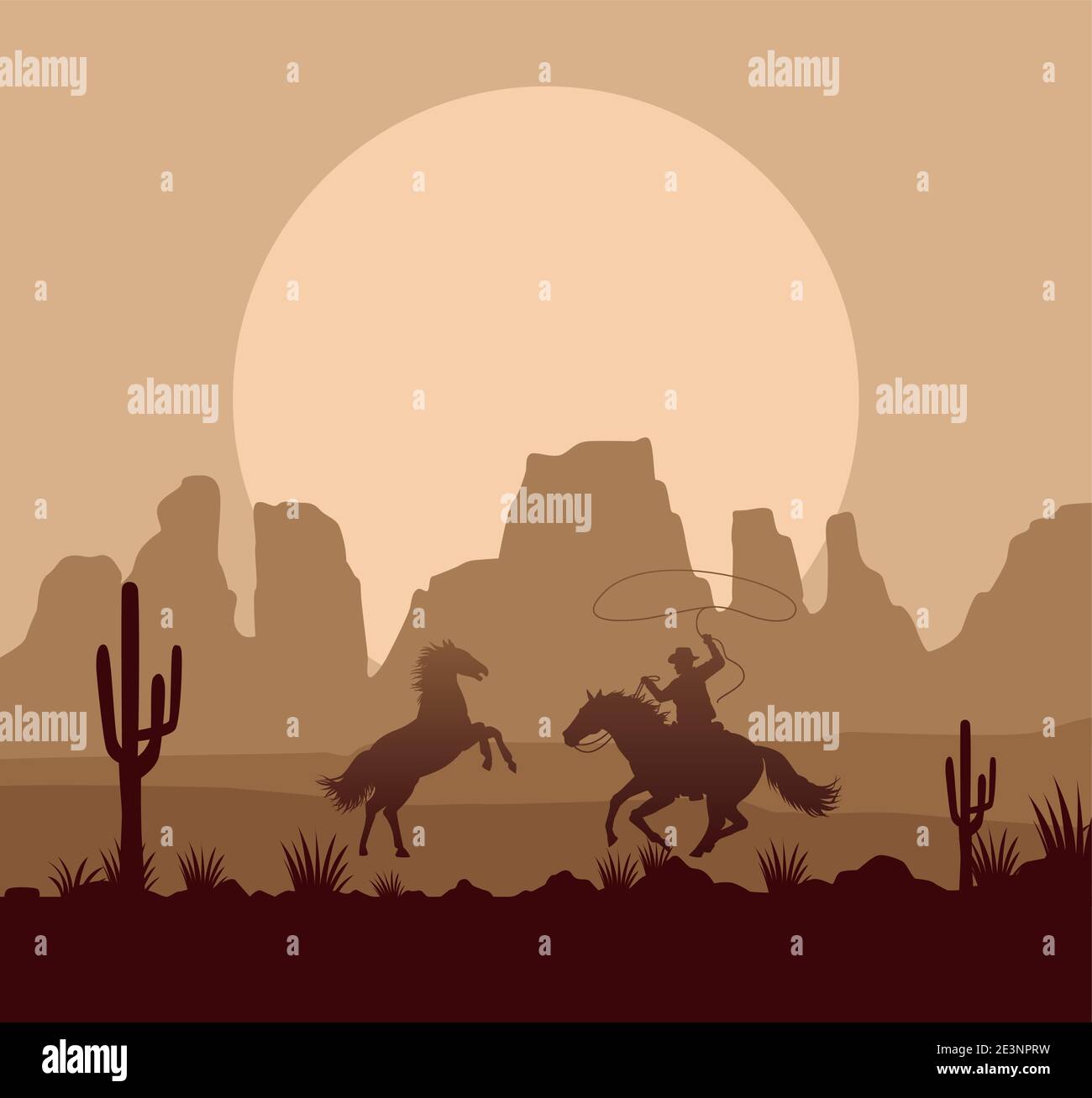 West desert horses Stock Vector Images - Alamy