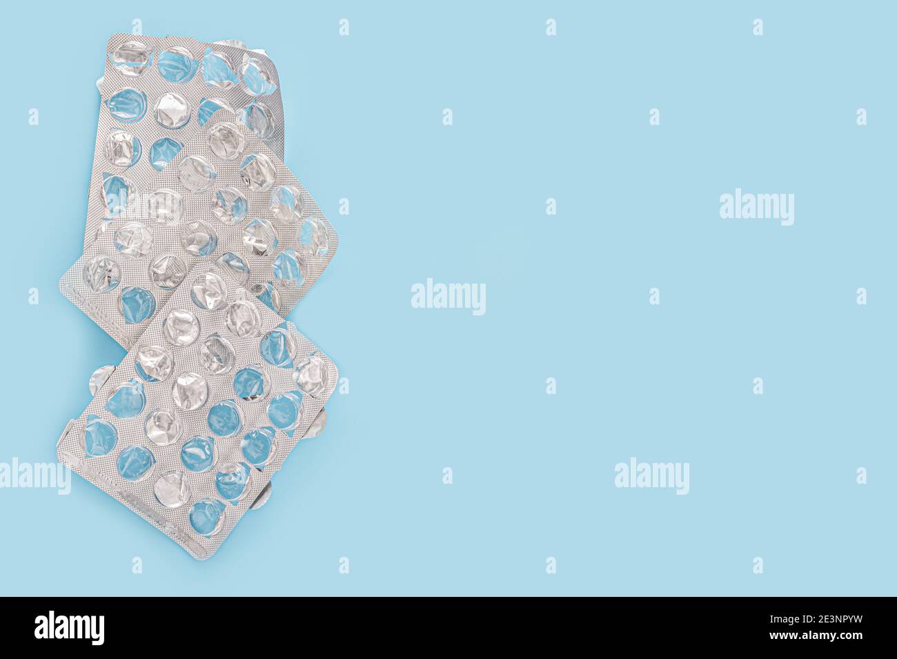 empty pill packaging. drug shortage deficiency concept. Empty packs of ...