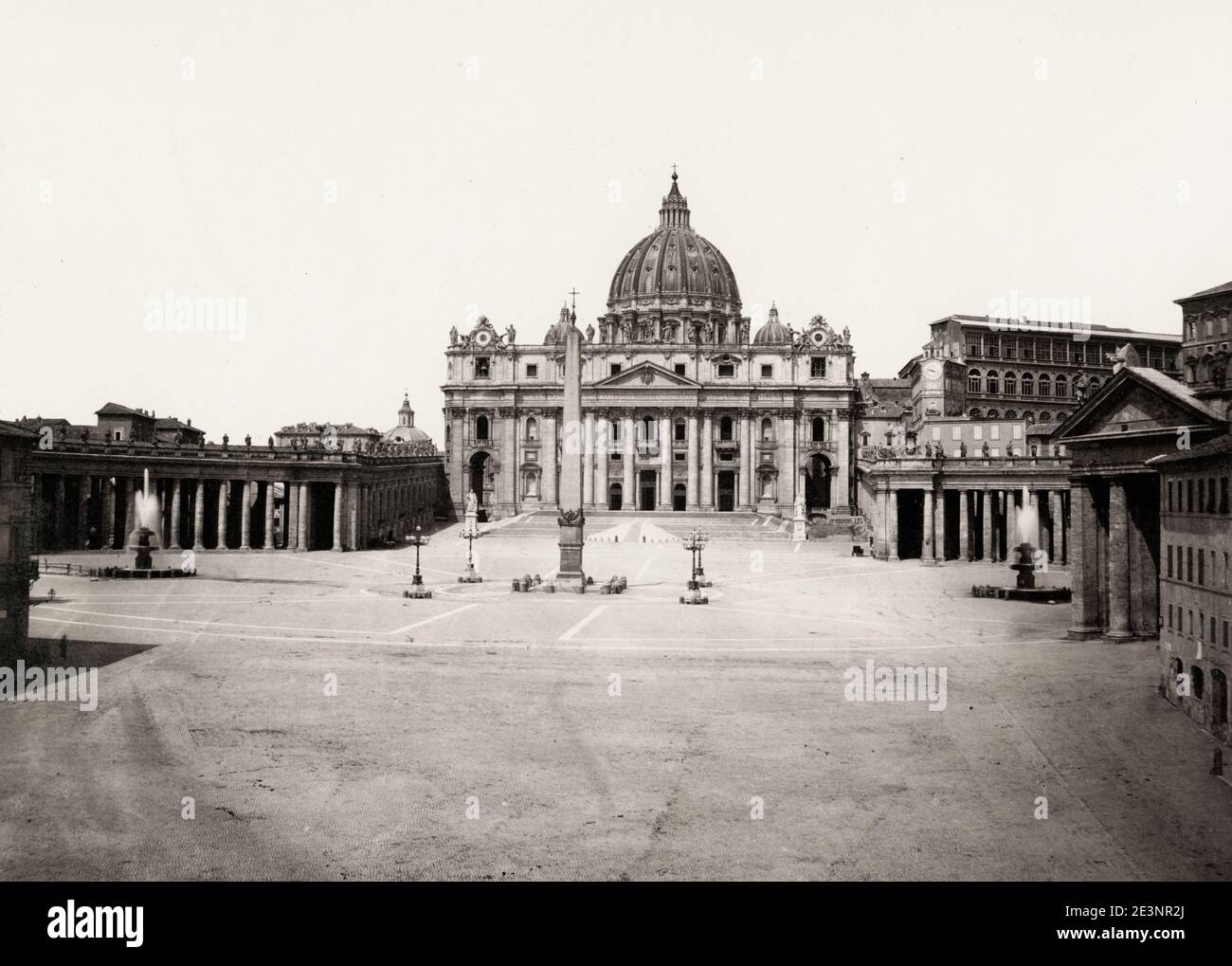 Vintage 19th century photograph: Italy - St Peter's Basilica, the ...