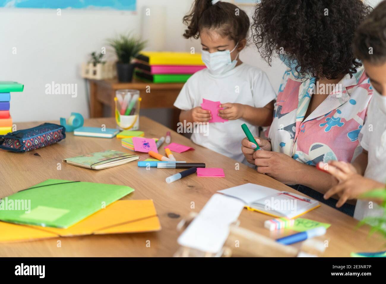 Kindergarten children wearing mask hi-res stock photography and images ...