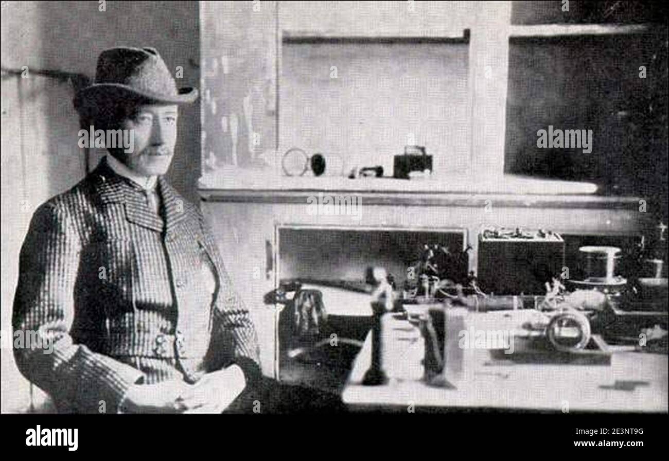 Marconi at Signal Hill with instruments used to receive the first ...