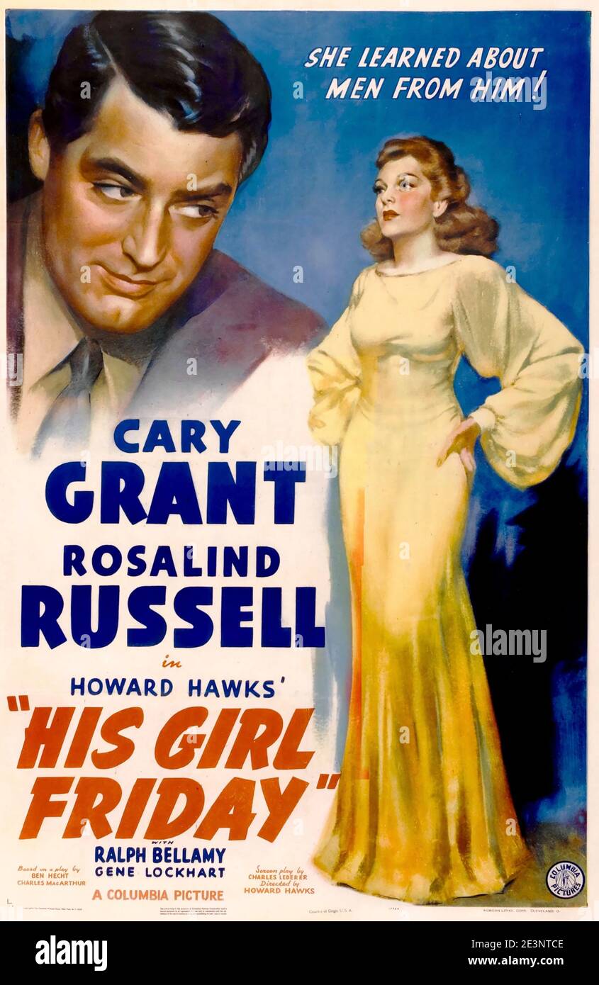 His Girl Friday 1940 Columbia Pictures Film With Rosalind Russell And