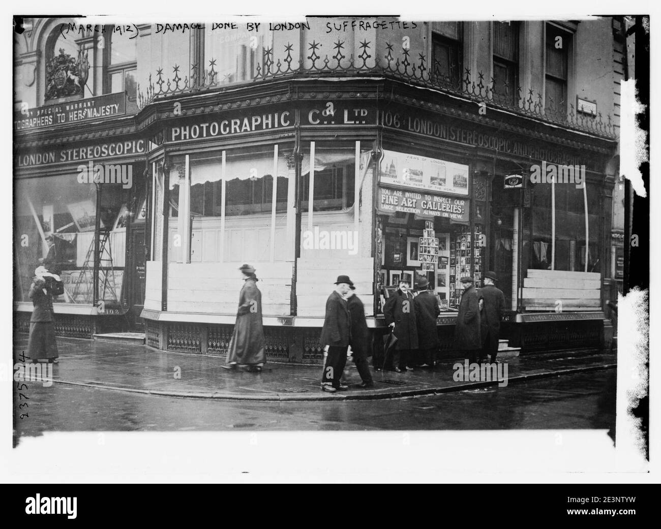 March 1912) Damage done by London Suffragettes Stock Photo - Alamy