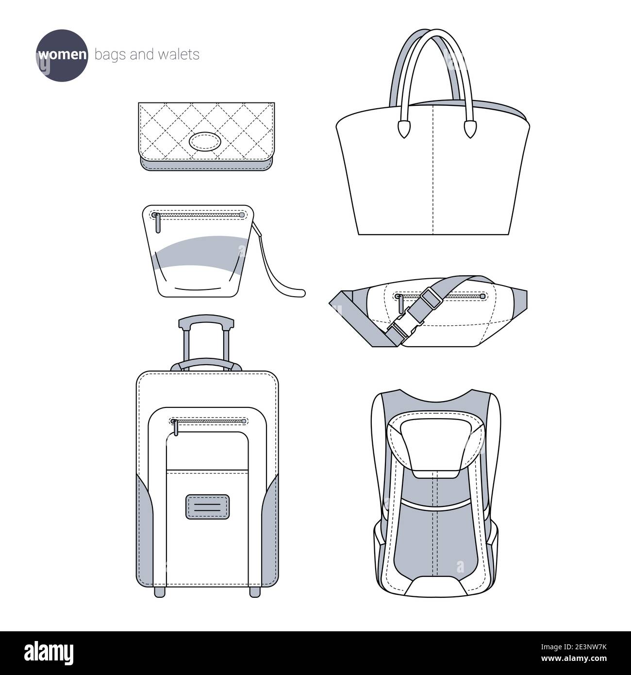 Thin line black suitcase Cut Out Stock Images & Pictures - Alamy