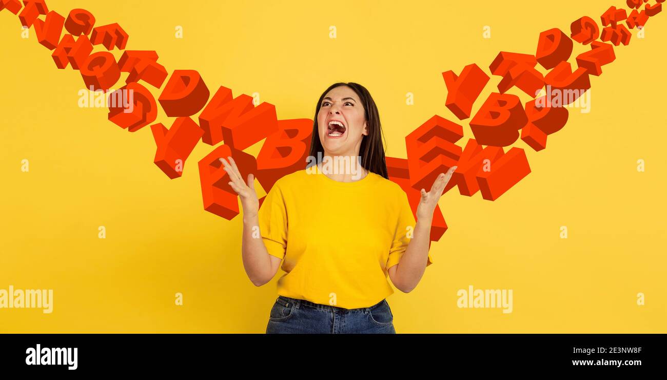 Angry female executive shouting hi-res stock photography and images - Alamy