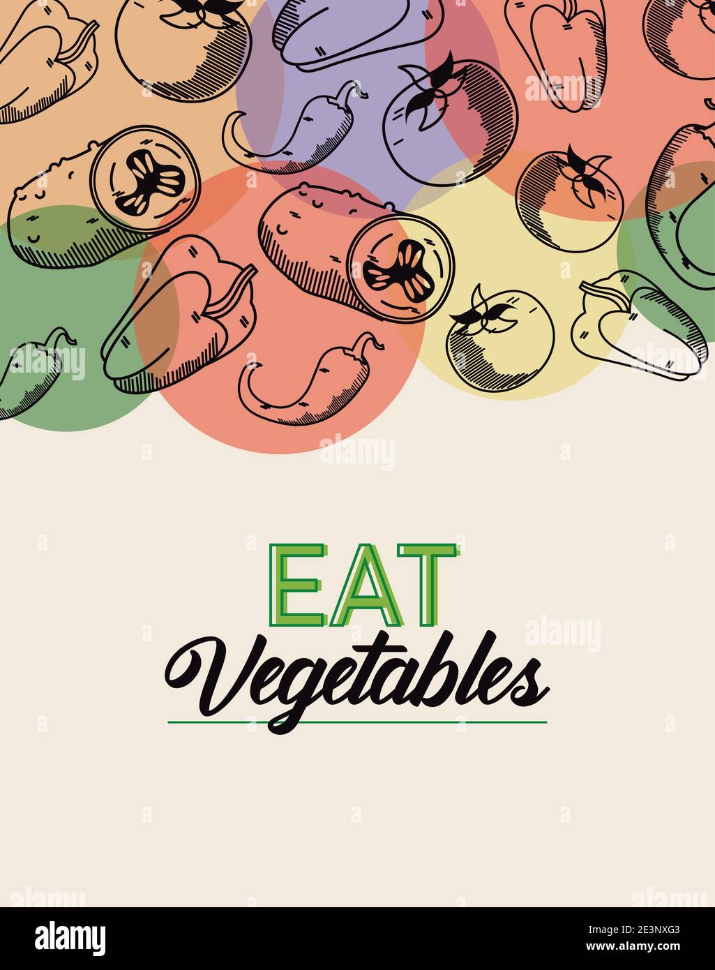 Vegetable vegan background lettuce carrots Stock Vector Images - Alamy