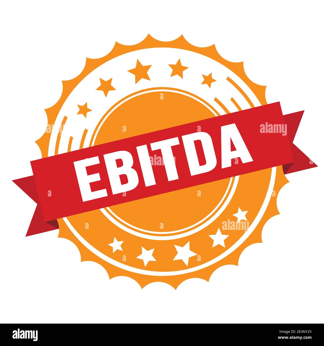 EBITDA text on red orange ribbon badge stamp Stock Photo - Alamy
