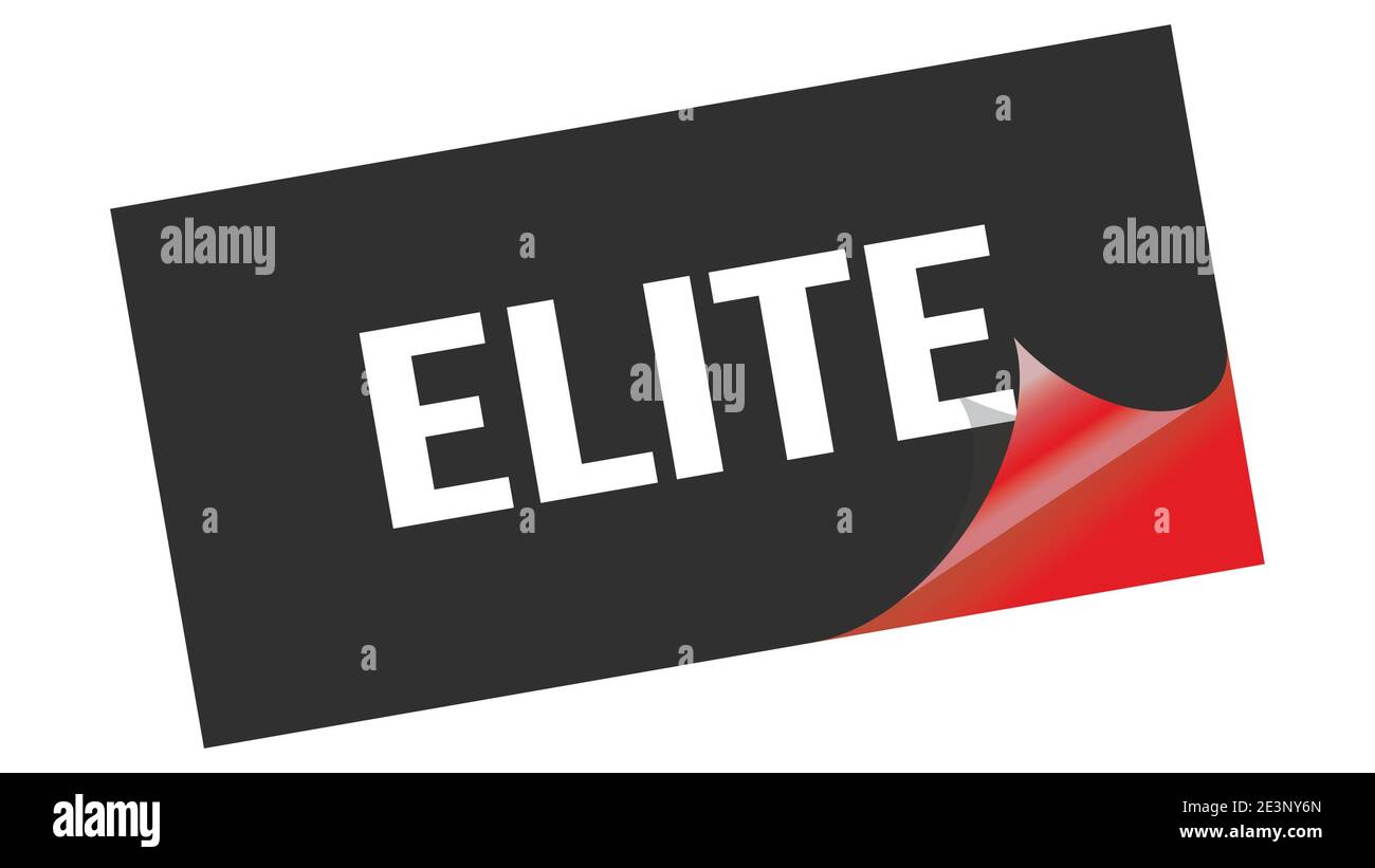 ELITE text written on black red sticker stamp Stock Photo - Alamy