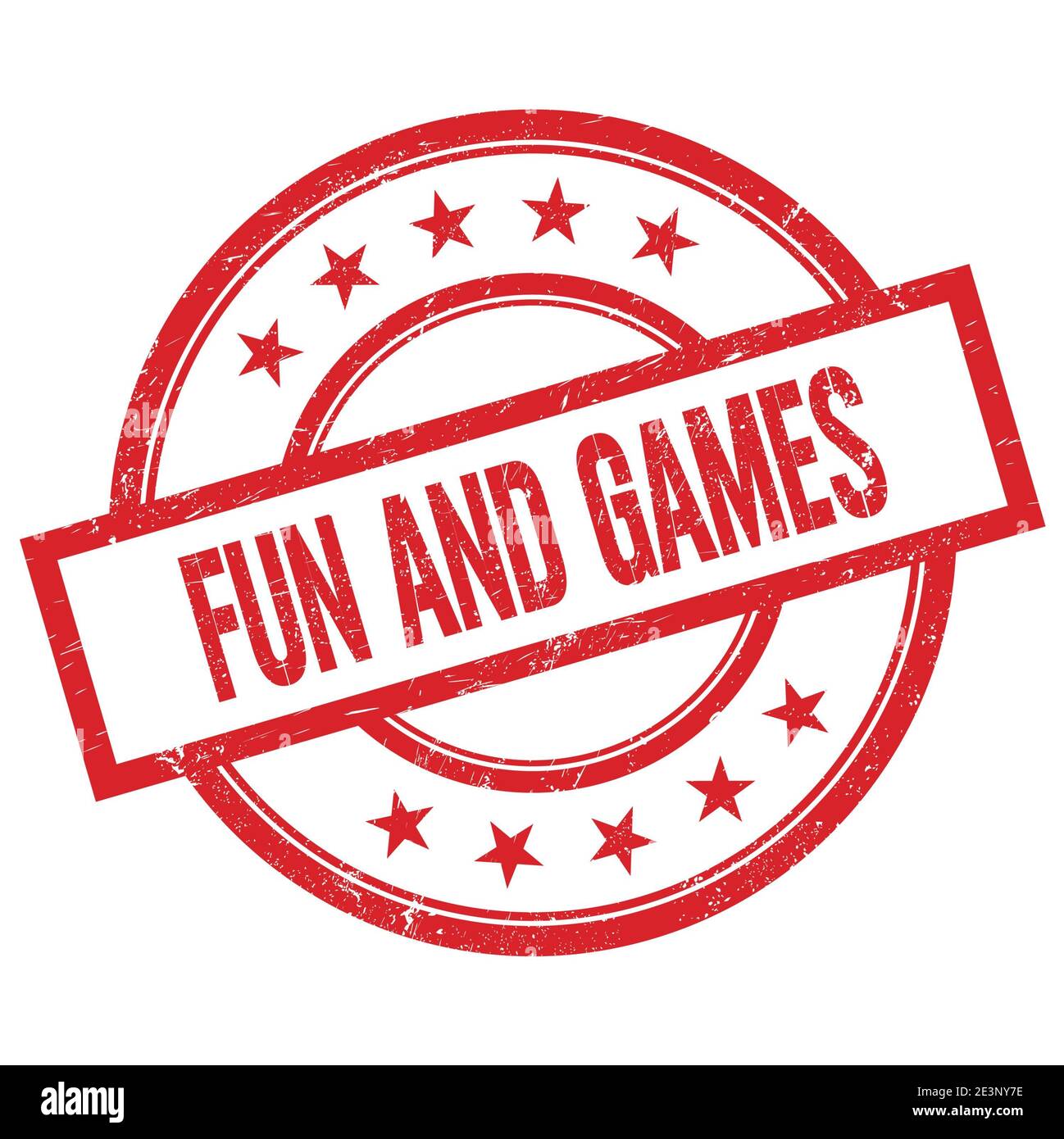FUN AND GAMES text written on red round vintage rubber stamp Stock ...
