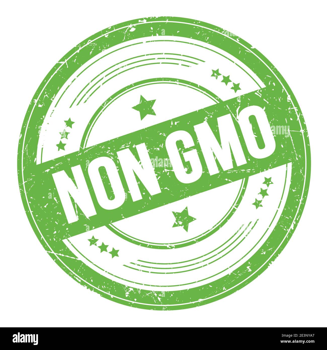 NON GMO text on green round grungy texture stamp Stock Photo - Alamy