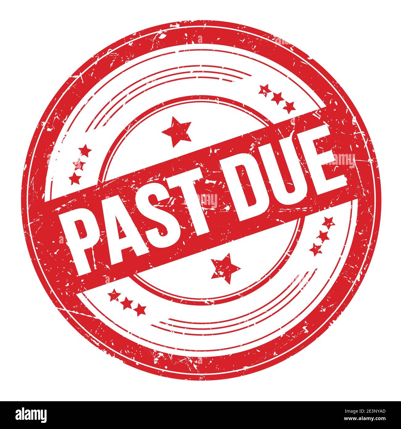 PAST DUE text on red round grungy texture stamp Stock Photo - Alamy