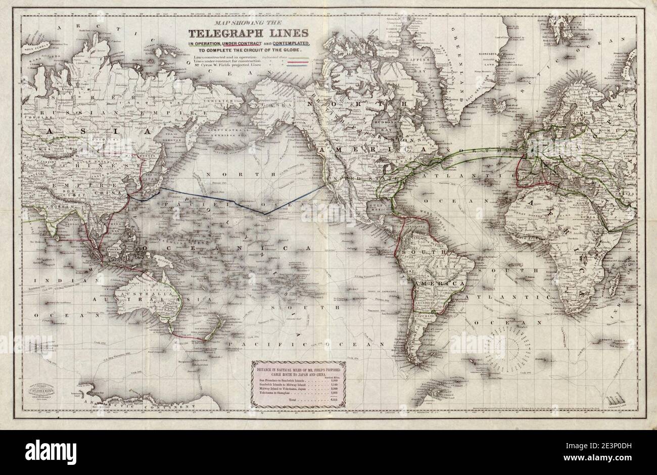 Map showing the telegraph lines in operation, under contract, and ...