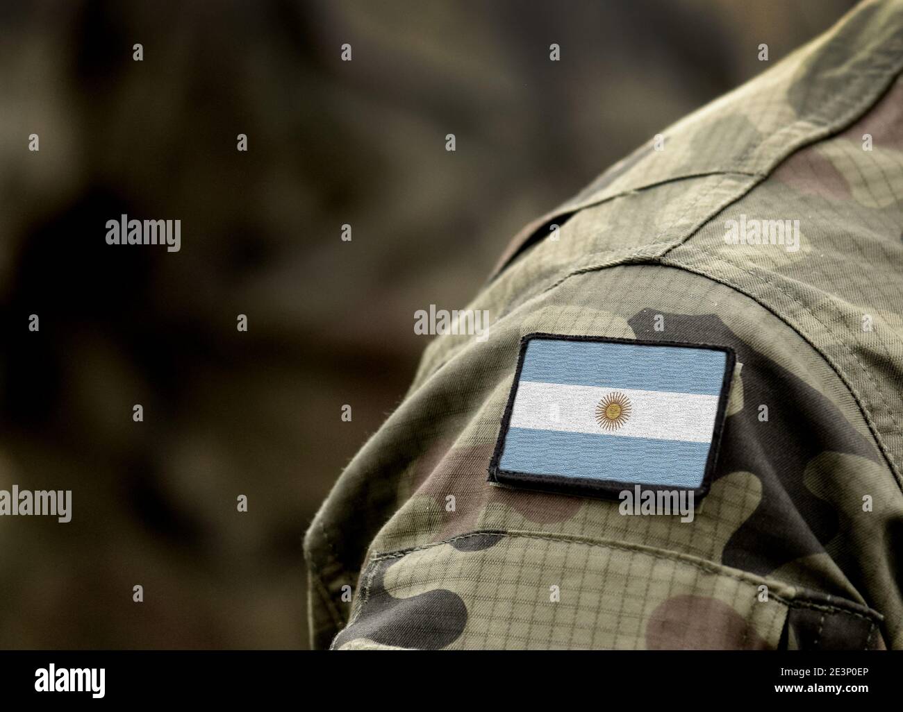 Flag of Argentina on military uniform (collage Stock Photo - Alamy