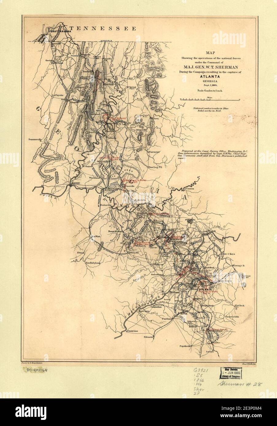 Map showing the operations of the national forces under the command of ...