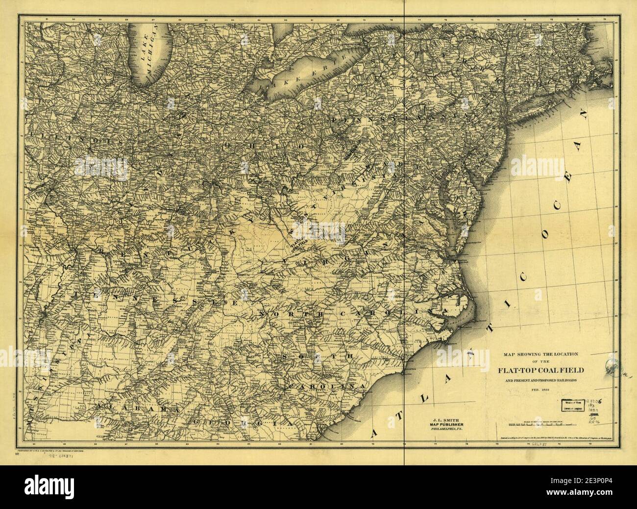 Map showing the location of the Flat-Top Coal Field and present and ...