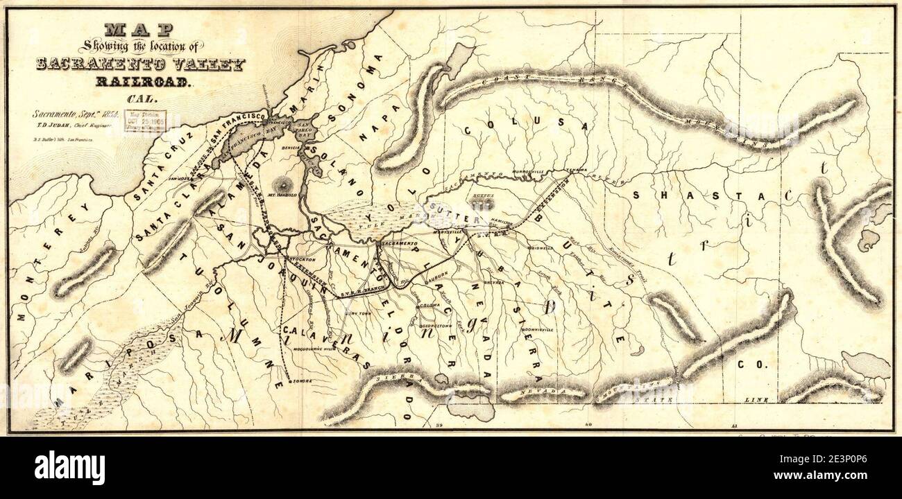 Map showing the location of Sacramento Valley Railroad, Cal. Sacramento ...