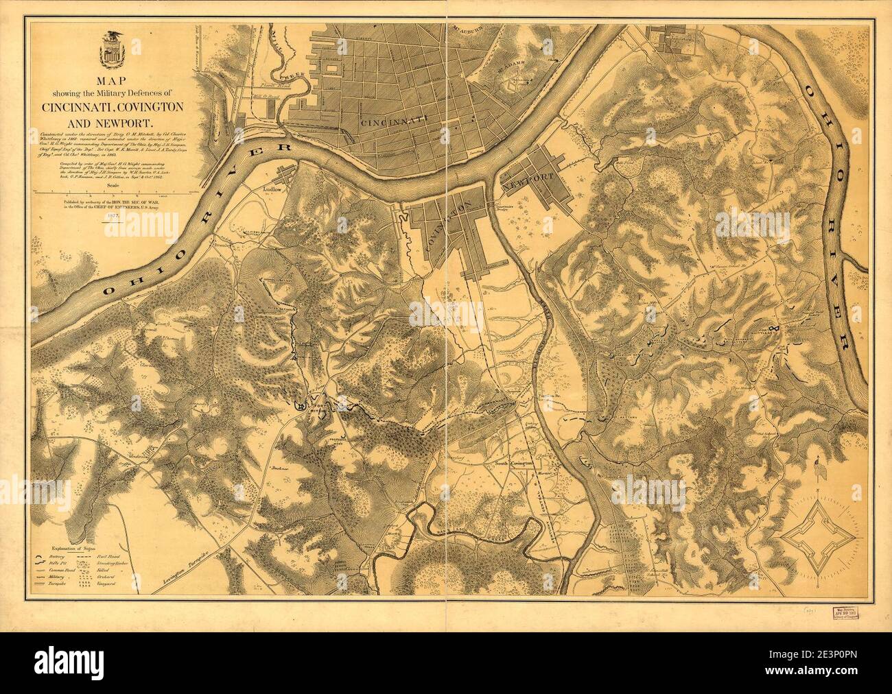 Vintage cincinnati map hi-res stock photography and images - Alamy