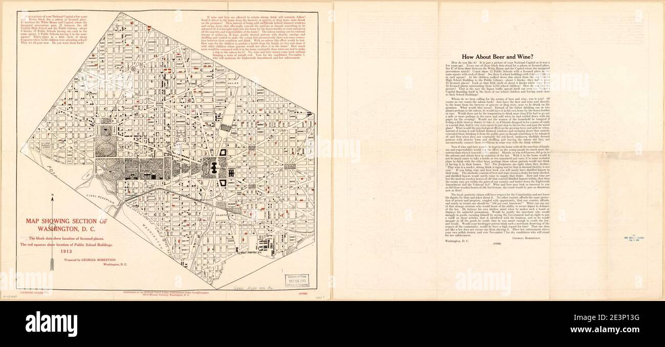 Map showing section of Washington, D.C Stock Photo - Alamy