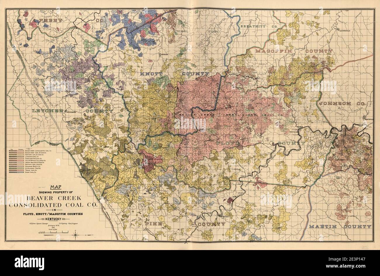 Map showing property of Beaver Creek Consolidated Coal Co. in Floyd ...