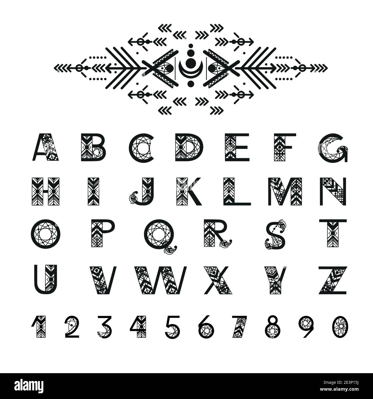 Letter Font Aztec E Clip Art