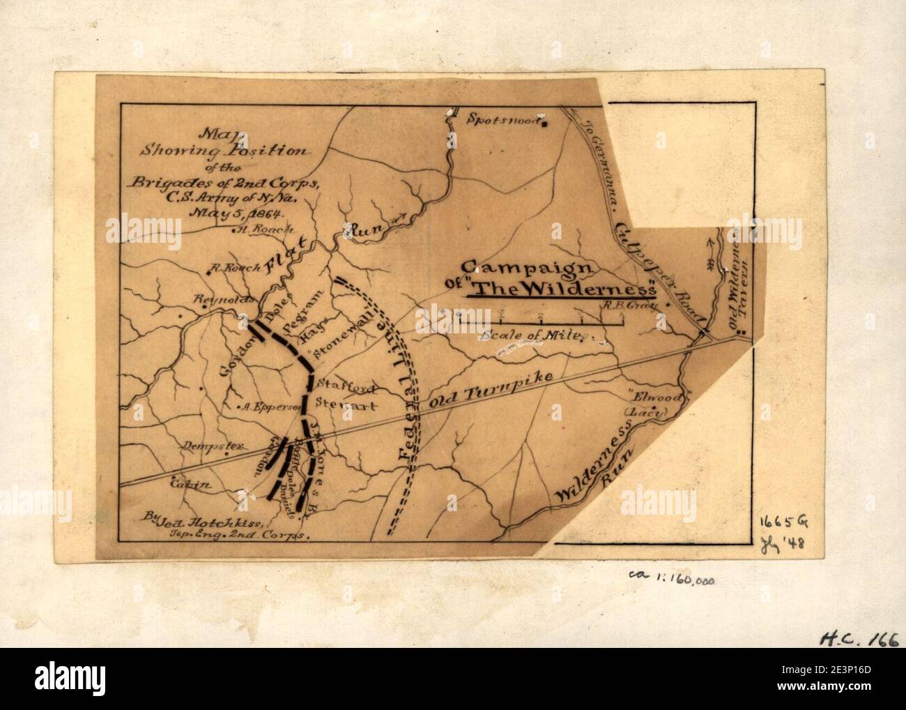 Map showing position of the brigades of 2nd Corps, C.S. Army of N. Va ...